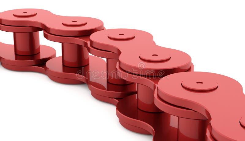 Bicycle Chain Rendered on White Background Stock Illustration ...
