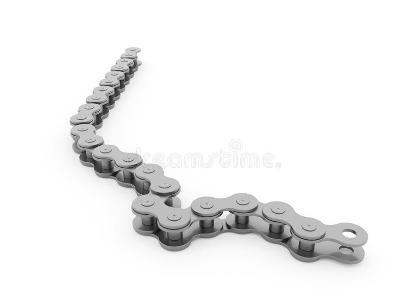 Bicycle Chain Rendered on White Background Stock Illustration ...
