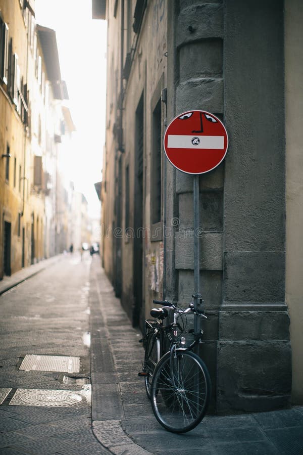 Bicycle Chained Sign Pole Stock Photos - Free & Royalty-Free Stock ...