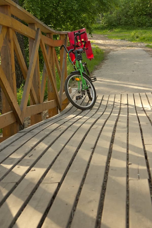 Bicycle with a Children S Carriage Stock Photo - Image of ride, people ...