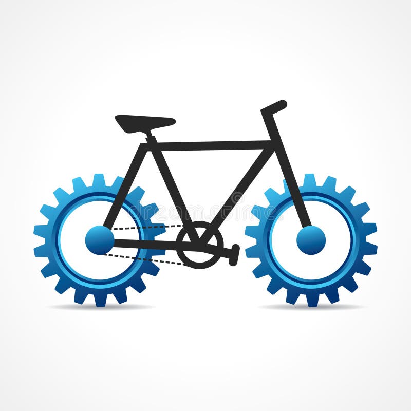 Bicycle with cog wheel stock vector. Illustration of engineering - 34706758
