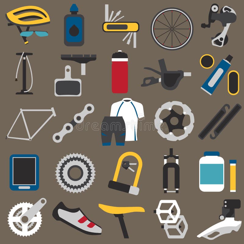 Bicycle components stock vector. Illustration of icon - 76249063