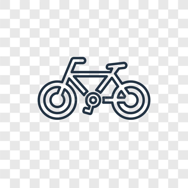 Bicycle Concept Vector Linear Icon Isolated on Transparent Background ...