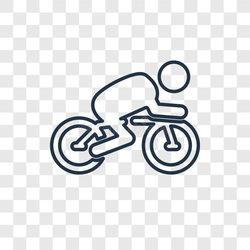 Bicycle Concept Vector Linear Icon Isolated on Transparent Background ...