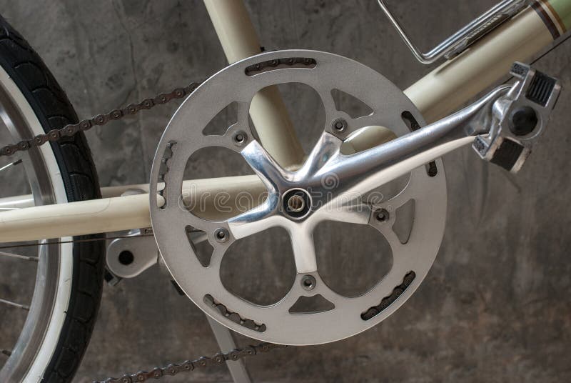 A Bicycle Crankset, Chainring, and Chainring Guard Close Up View. Stock ...