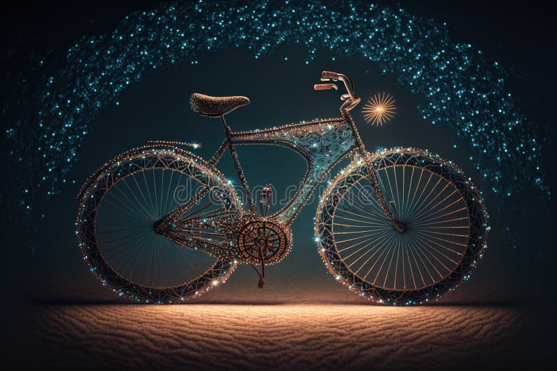 Bicycle Creative Image Made with Starry Night To Form the Bicycle Shape ...