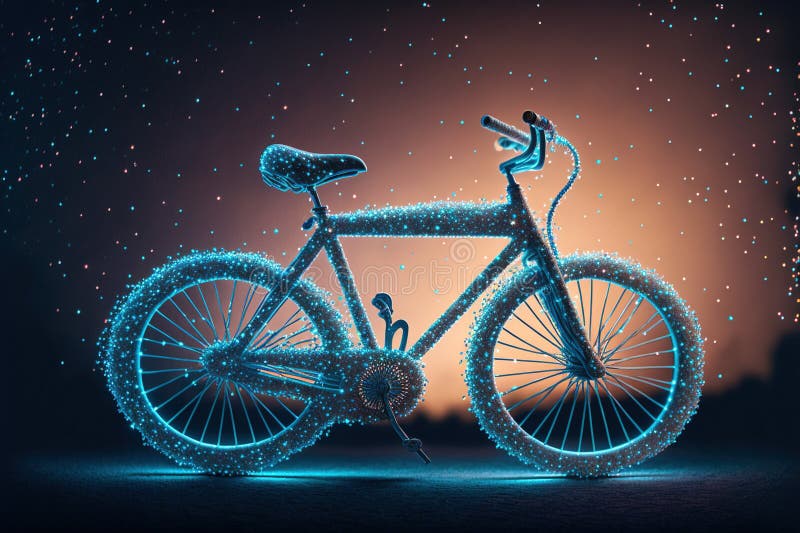 Bicycle Creative Image Made with Starry Night To Form the Bicycle Shape ...
