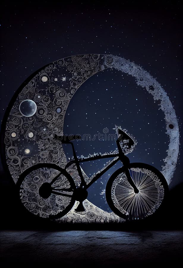 Bicycle Creative Image Made with Starry Night To Form the Bicycle Shape ...