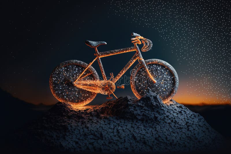 Bicycle Creative Image Made with Starry Night To Form the Bicycle Shape ...
