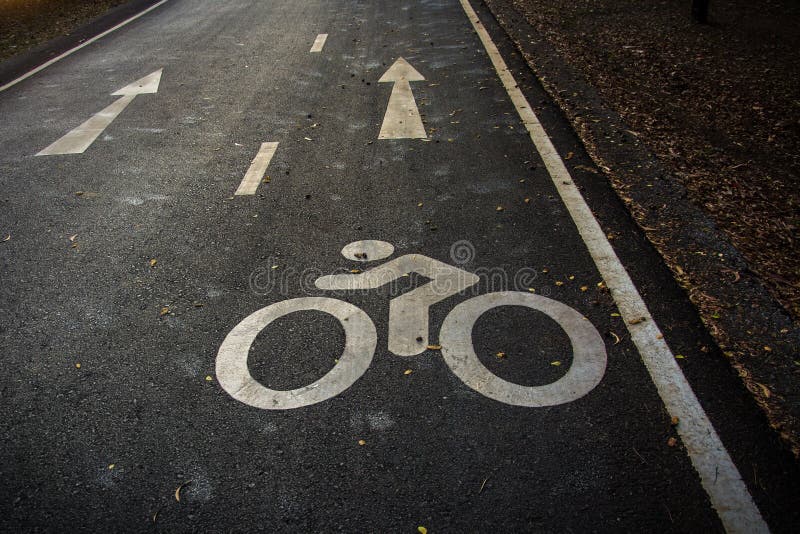 Bicycle Drawing on the Bike Path Stock Image - Image of road, rider ...