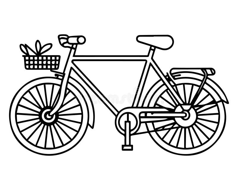 Bicycle Drawing Vector on White Background Vector Illustration Stock ...
