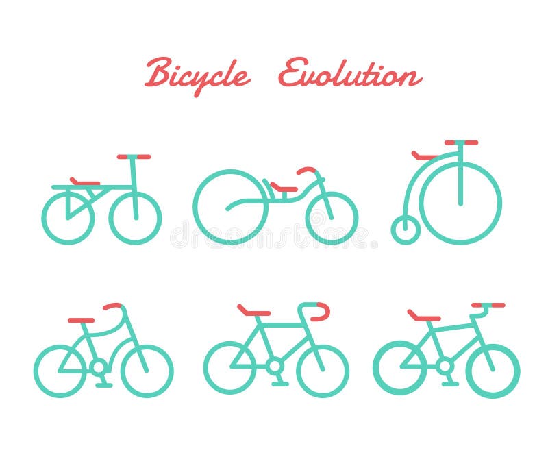 Bicycle evolution set stock vector. Illustration of bicycle - 88295232