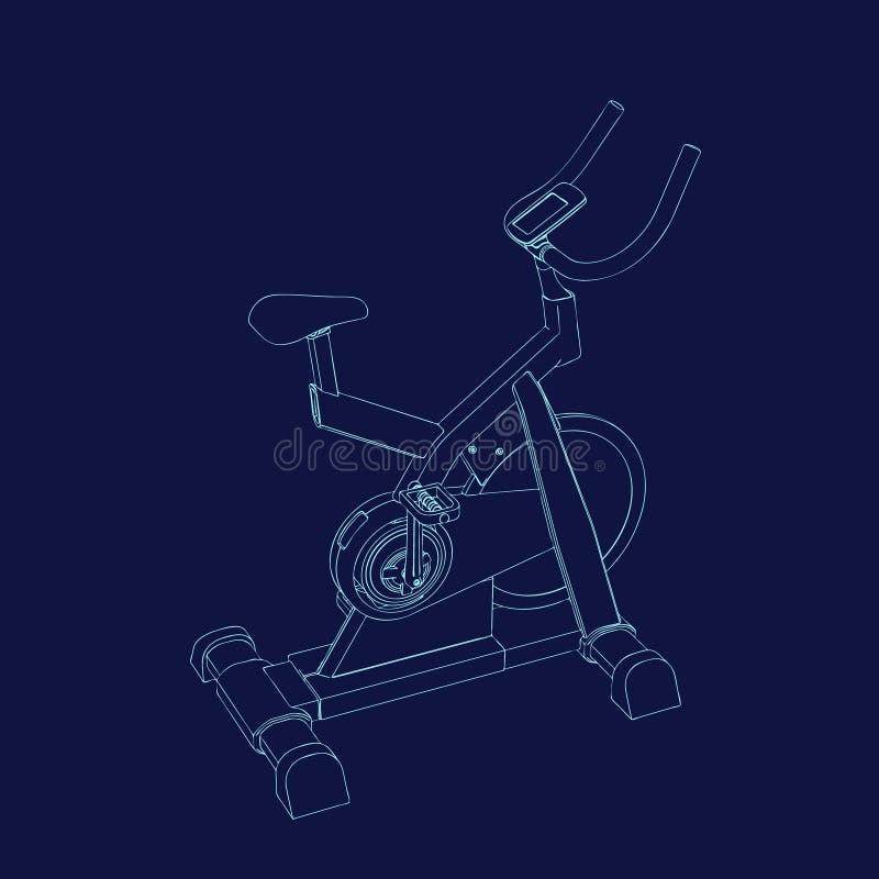 Bicycle Exercise Machine. Vector Outline Illustration Stock Vector ...