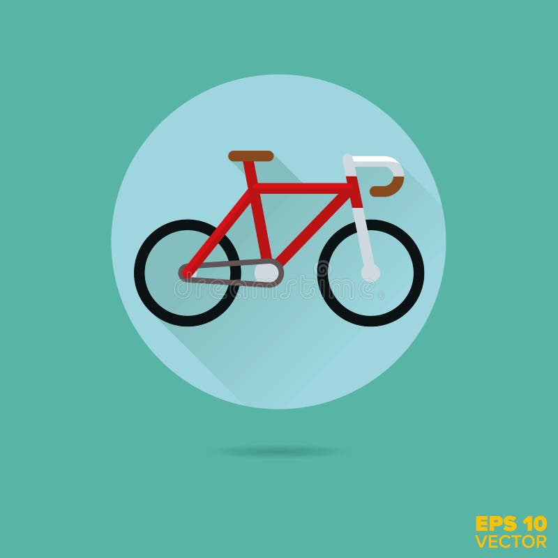 Bicycle Flat Design Vector Icon Stock Vector - Illustration of biking ...