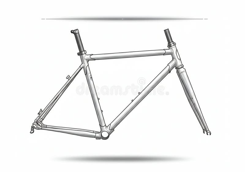 Bicycle Frame Illustration with a Standard Road Bike Geometry ...