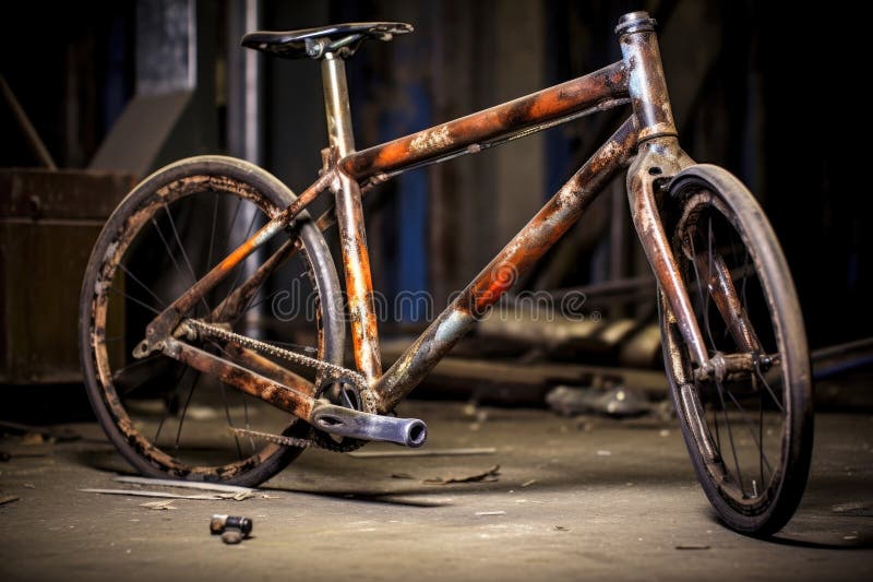 Bicycle Frame with Tubes and Welds Exposed Stock Illustration ...