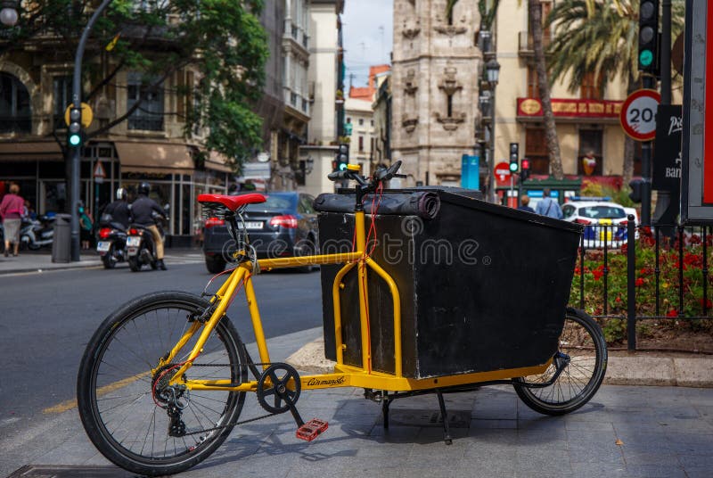 Bicycle freight transport. editorial stock photo. Image of recreation ...