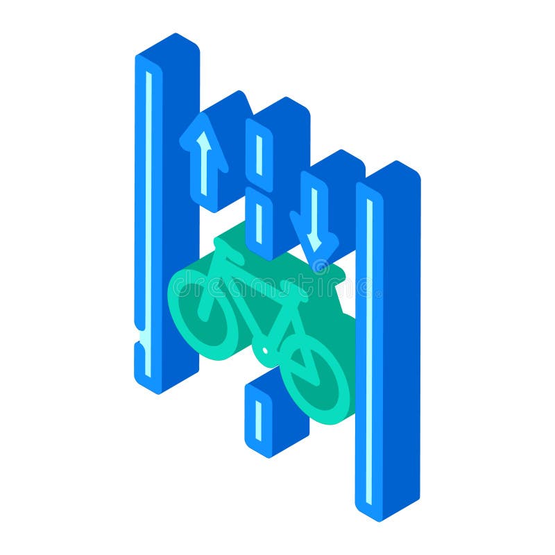 Bicycle Friendly Infrastructure Green Isometric Icon Vector ...