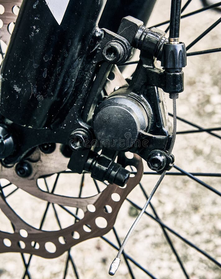 Bicycle Front Disc Brakes, Bike Brake System. Stock Photo - Image of ...