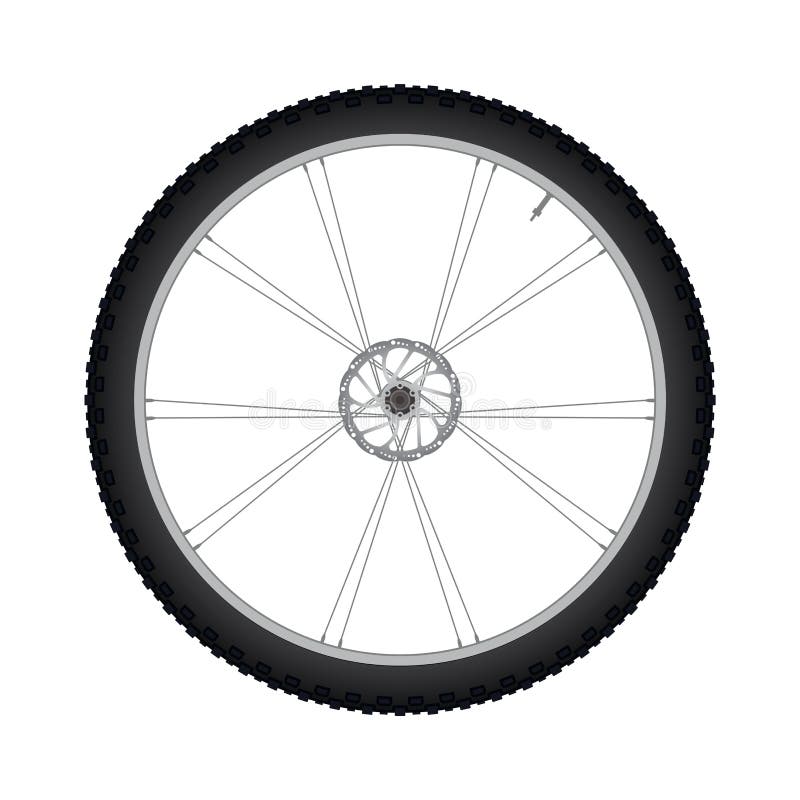 Bicycle Front Wheel with Disc Brake Vector Stock Vector - Illustration ...