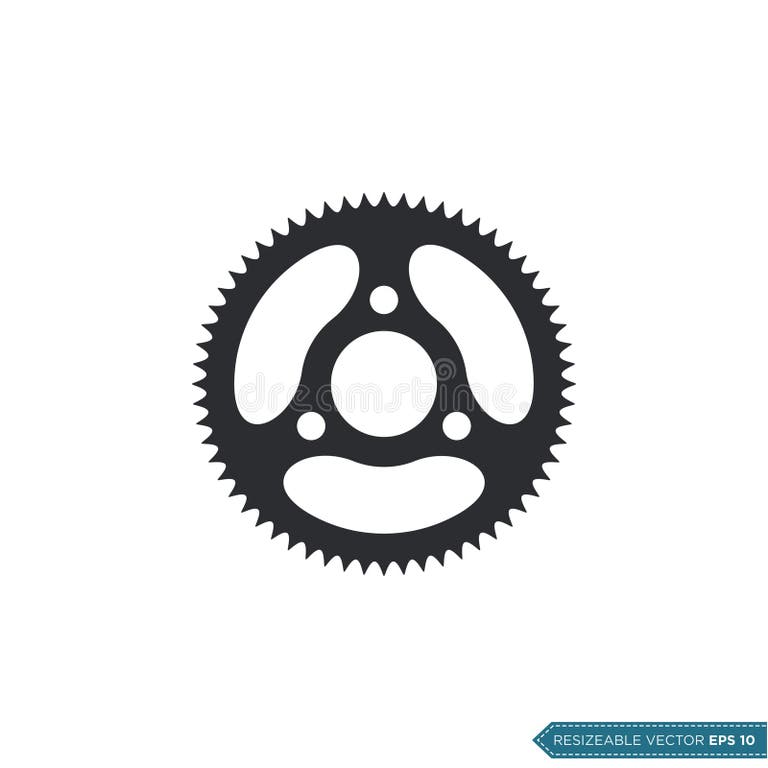 Bicycle Gear Icon Vector Template, Flat Design Engineering Cogwheel ...