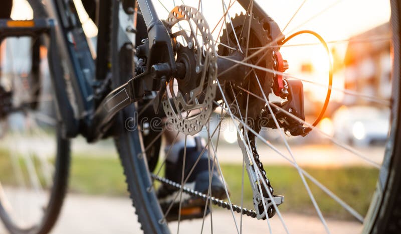 Bicycle Gear Mechanism on a Rear Wheel Stock Image - Image of chain ...