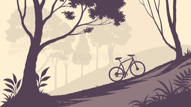 Bicycle on Gentle Uphill Path, Vector Design Generative AI Stock Vector ...