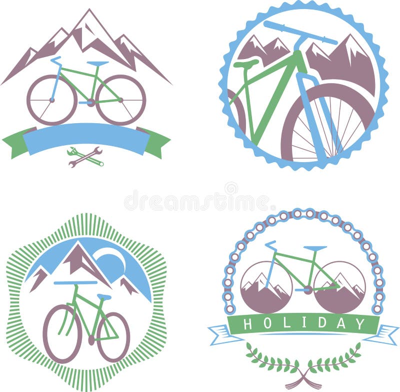 Set of Logo Badges and Labels Design for Bicycle, Pro Bike, Shop ...
