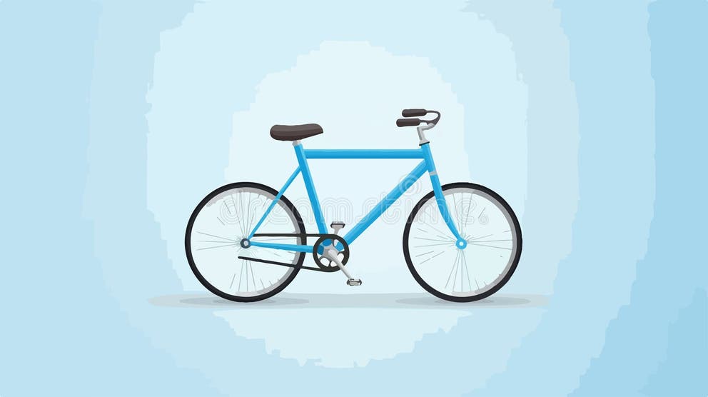 Bicycle and Half Visible Bicycle on the Blue Background Stock Vector ...