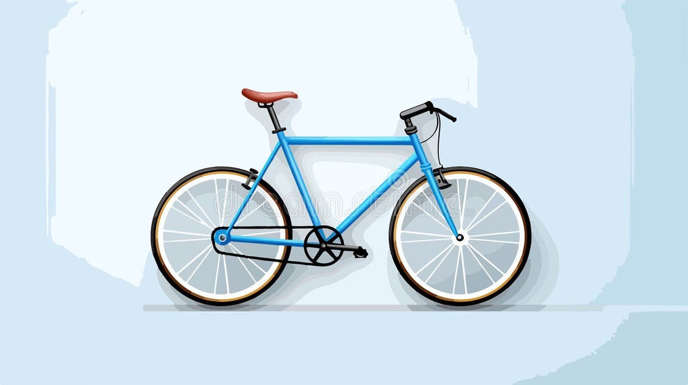 Bicycle and Half Visible Bicycle on the Blue Background Stock Vector ...