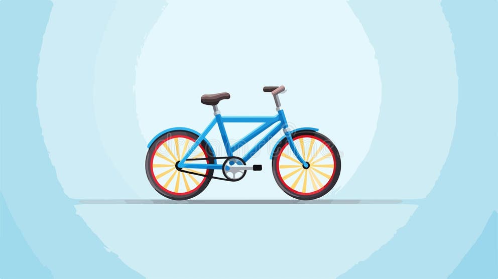 Bicycle and Half Visible Bicycle on the Blue Background Stock Vector ...