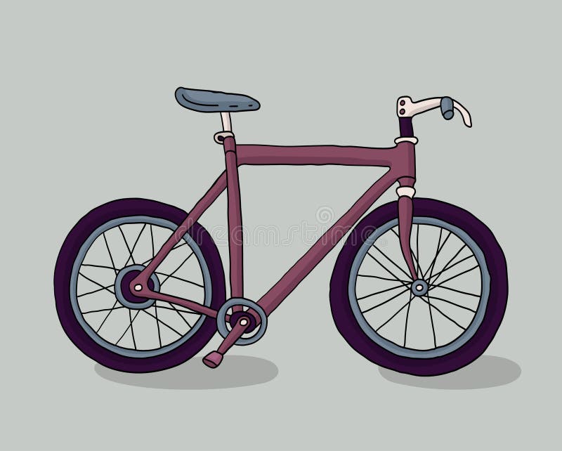 Bicycle Hand Drawn Vector Illustration. Bike Artistic Drawing. Stock ...