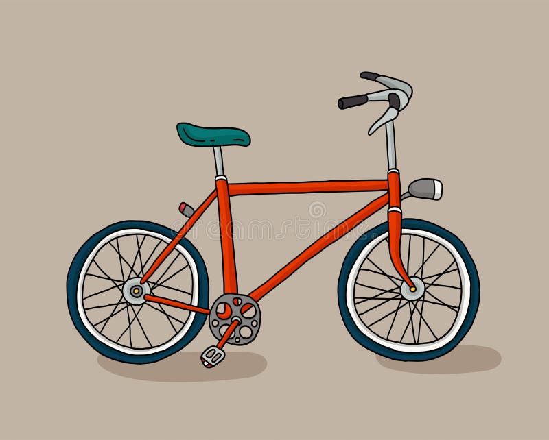 Bicycle Hand Drawn Vector Illustration. Bike Artistic Drawing. Stock ...