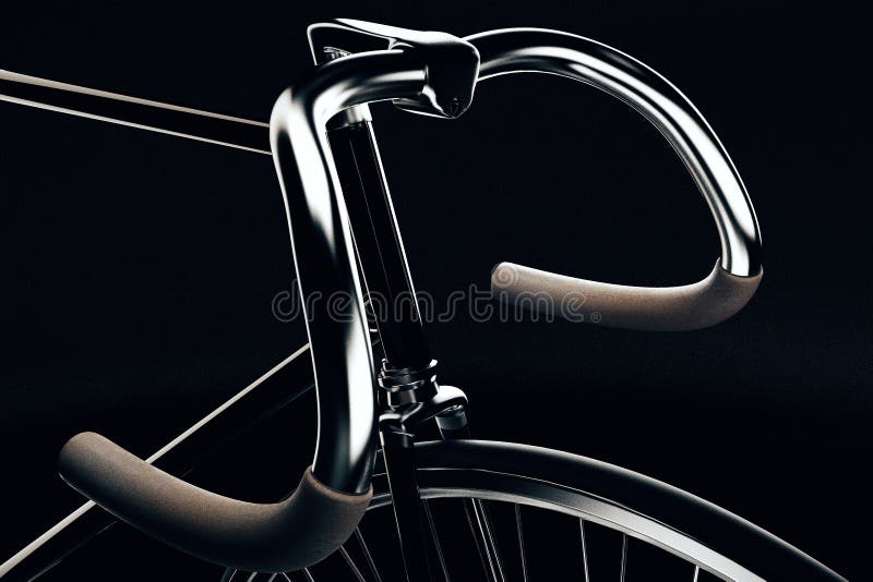 Bicycle Handle on Black Background Stock Illustration - Illustration of ...