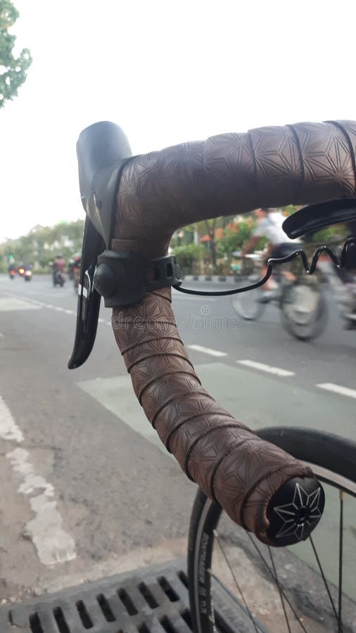 Bicycle Handle Drop Bar at Main Street in Surabaya City Stock Image ...