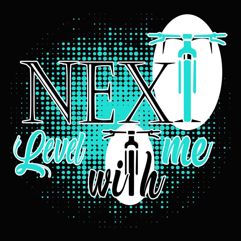 Bicycle Handlebar Graphic with Next Level Typography Design Stock ...