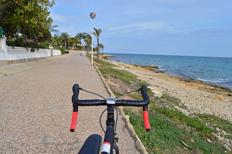Bicycle handlebars stock photo. Image of mediterranean - 66931600