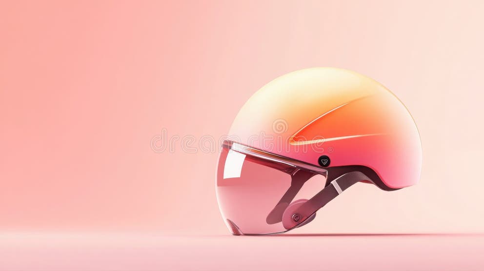 Bicycle Helmet Featuring a Gradient Mango Texture Against a Soft ...