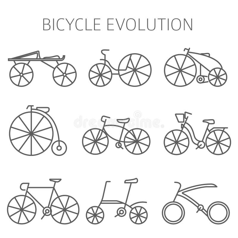 Bicycle evolution set stock vector. Illustration of bicycle - 88295232