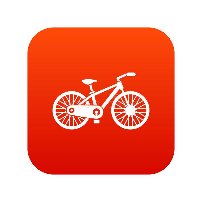 Bicycle icon digital red stock vector. Illustration of biking - 105369743