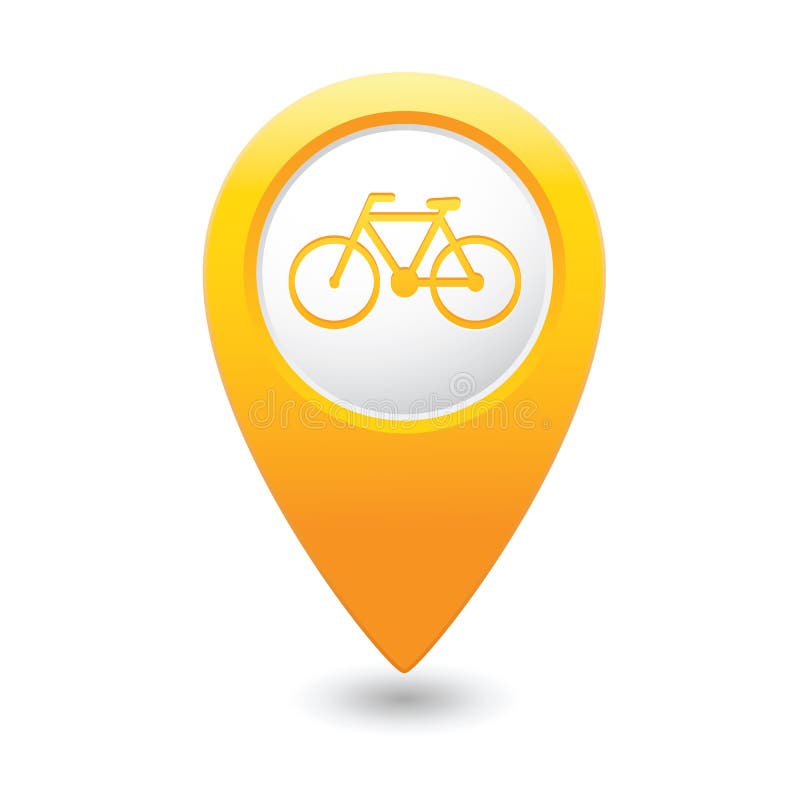 Bicycle Icon on the Map Pointer Stock Vector - Illustration of exercise ...