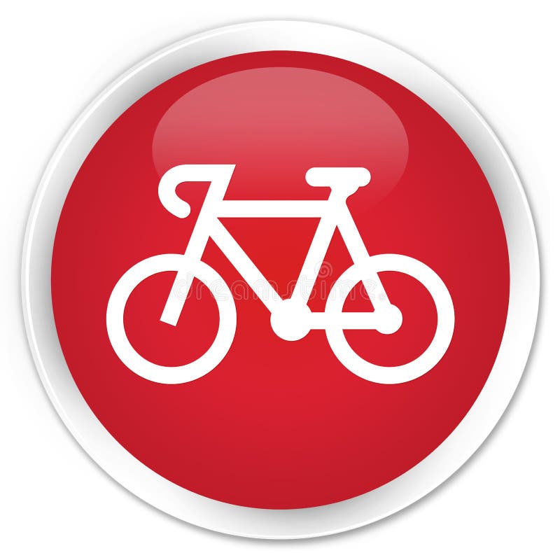 Bicycle Icon Premium Red Round Button Stock Illustration - Illustration ...