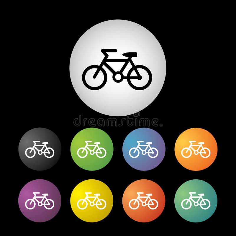 Bicycle icon set stock vector. Illustration of business - 89765095