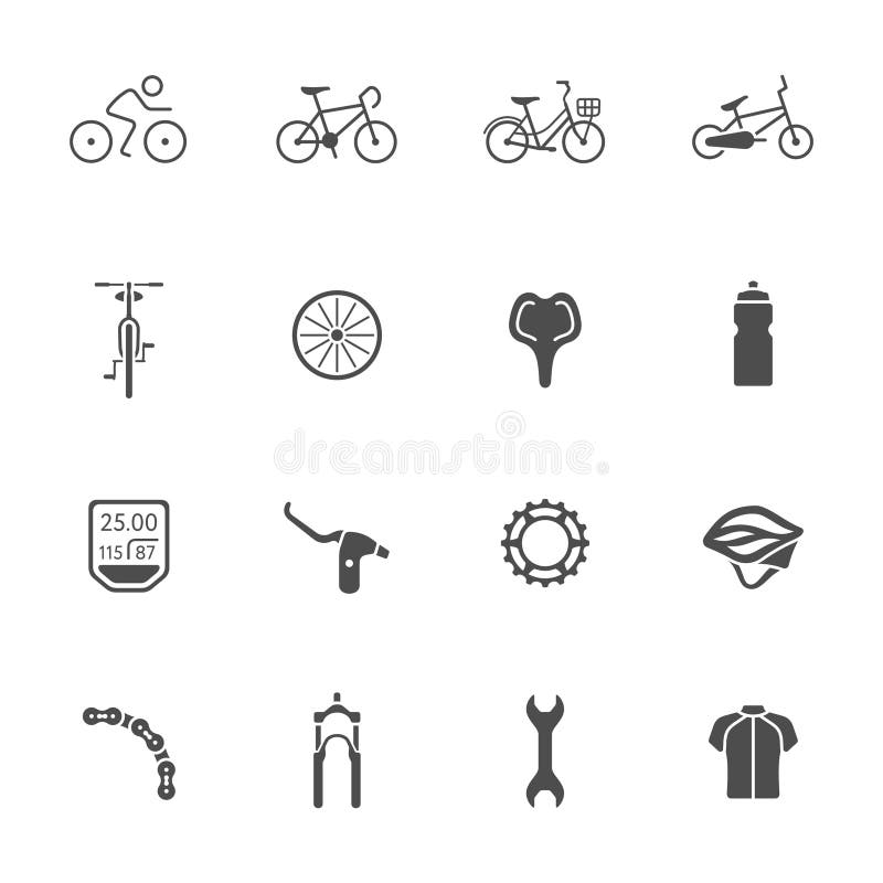 Bicycle icon set stock vector. Illustration of outline - 46213862