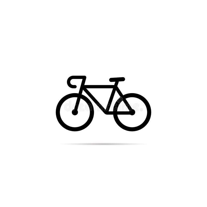 Bicycle Icon with Shadow. Simple Design Stock Illustration ...