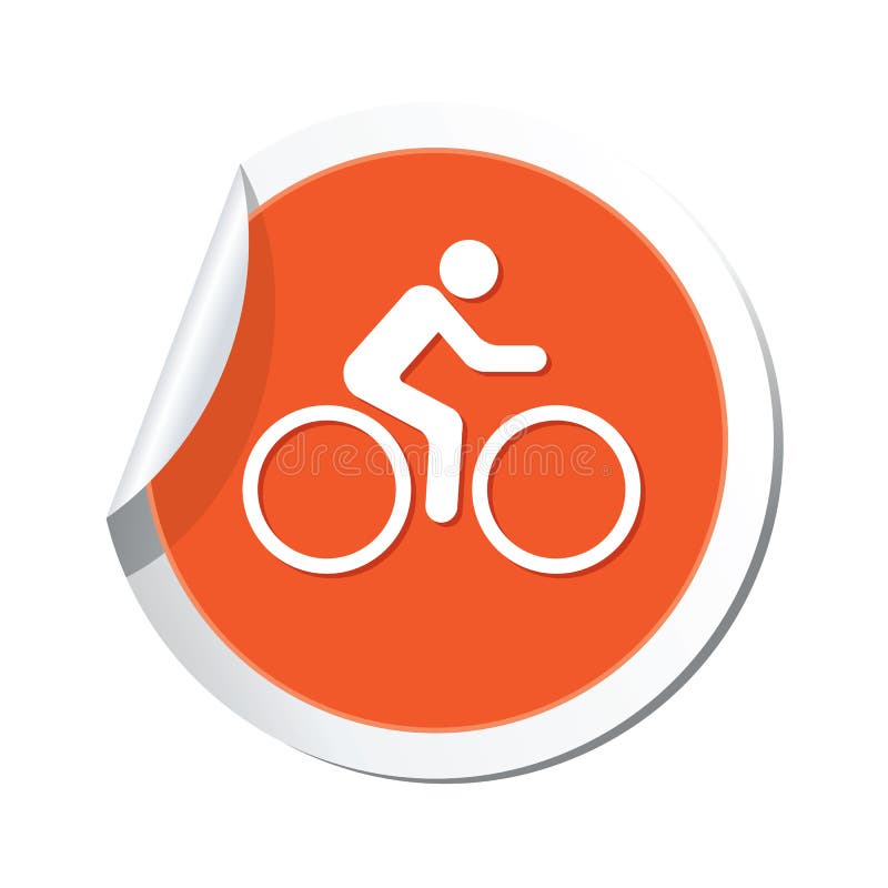 Bicycle Icon on the Sticker Stock Vector - Illustration of marker ...