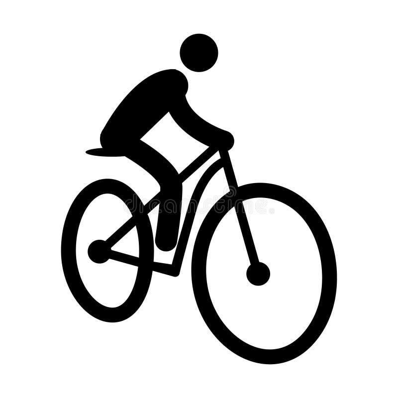 Bicycle Icon Vector Illustration with a Rider Stock Vector ...