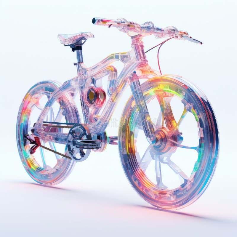 Bicycle Illuminated by Colorful Lights Created with Generative AI ...