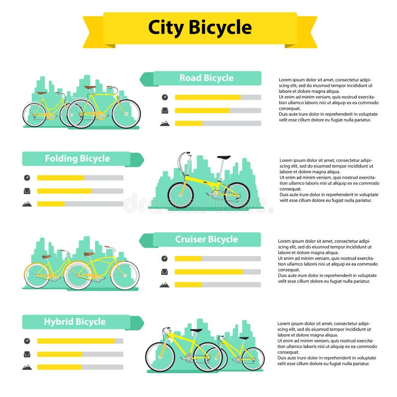 Bicycle Infographics Types of Bicycles Stock Vector - Illustration of ...