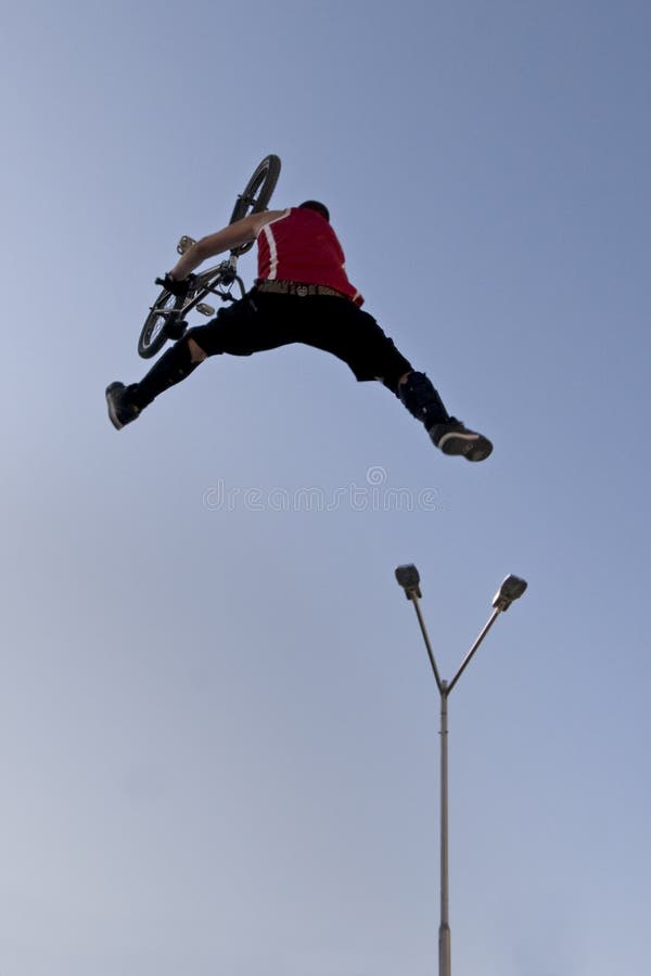 Bicycle jump stock photo. Image of bike, action, ramp - 10838060